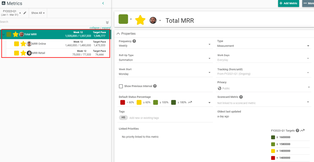 How do I create a Cascading Metric?