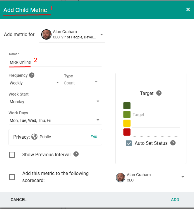 How do I create a Cascading Metric?